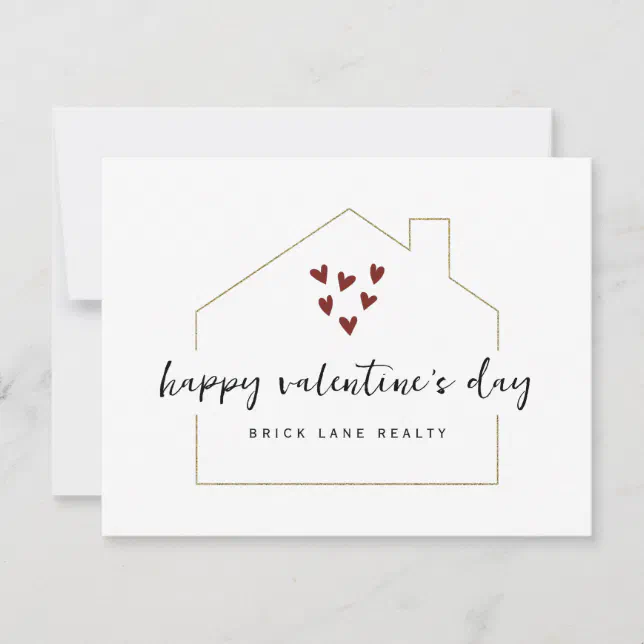 Happy Valentine's Day Real Estate Promotional Card | Zazzle