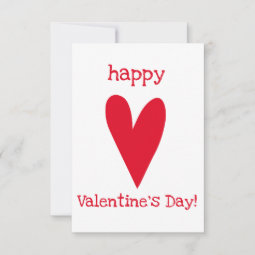 Happy Valentine's Day! Red Heart Card | Zazzle
