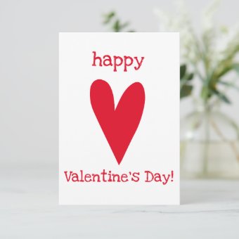 Happy Valentine's Day! Red Heart Card | Zazzle