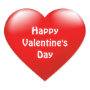 Happy Valentine's Day Red Heart Love Sticker | Zazzle