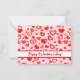 Happy Valentine's Day Red Hearts Flat Note Card | Zazzle