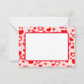 Happy Valentine's Day Red Hearts Flat Note Card | Zazzle