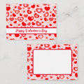 Happy Valentine's Day Red Hearts Flat Note Card | Zazzle