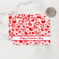 Happy Valentine's Day Red Hearts Flat Note Card | Zazzle