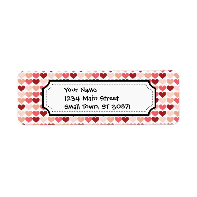 Happy Valentine's Day Red Pink Hearts Pattern Label | Zazzle
