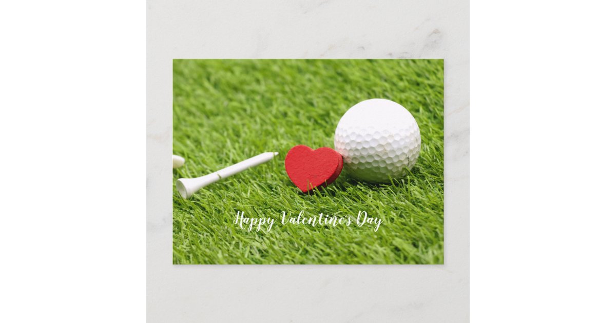 Happy Valentine's Day to golfer with love and golf Postcard | Zazzle
