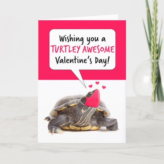 Happy Valentine's Day Turtle in Covid Face Mask Holiday Card | Zazzle.com