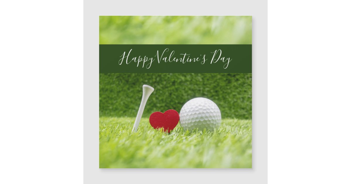 Happy Valentine's golfer with love and golf ball | Zazzle