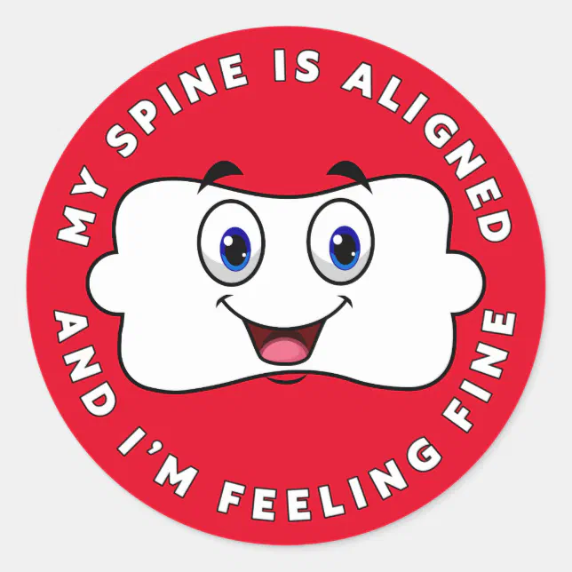 Happy Vertebra - I'm Feeling Fine Chiropractic Classic Round Sticker ...