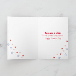 Happy Veterans Day Poppy Flower Patriotic Stars Card | Zazzle