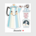 Happy vintage retro coffee pot percolator sticker | Zazzle