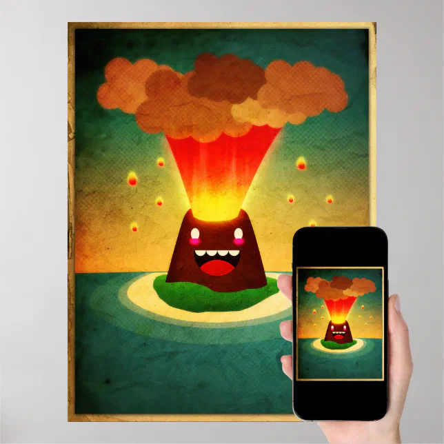 Happy Volcano Poster | Zazzle