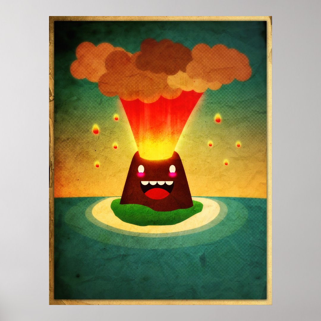 Happy Volcano Poster | Zazzle
