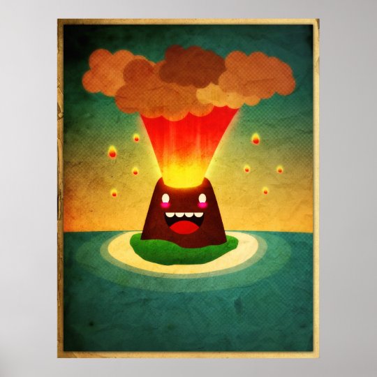 Happy Volcano Poster | Zazzle.com