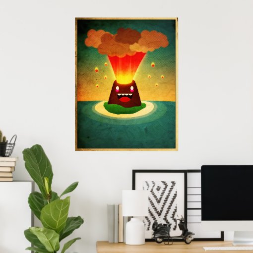 Happy Volcano Poster | Zazzle