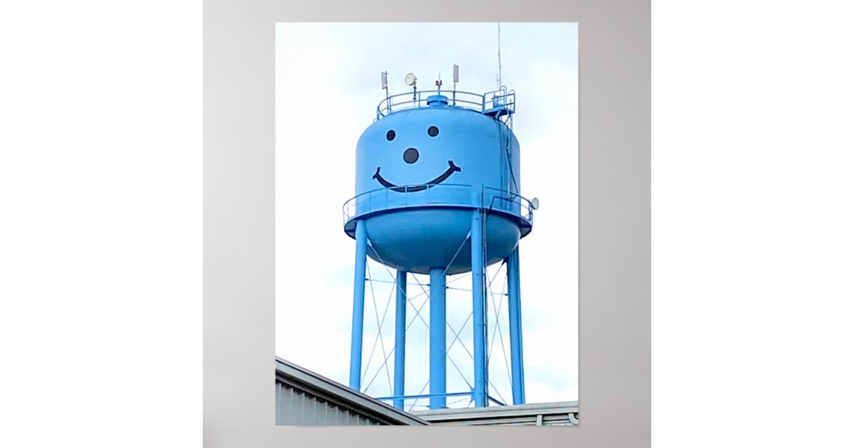 Happy Water Tower Poster | Zazzle