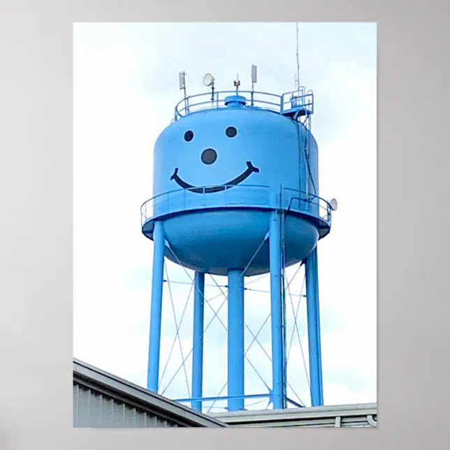 Happy Water Tower Poster | Zazzle