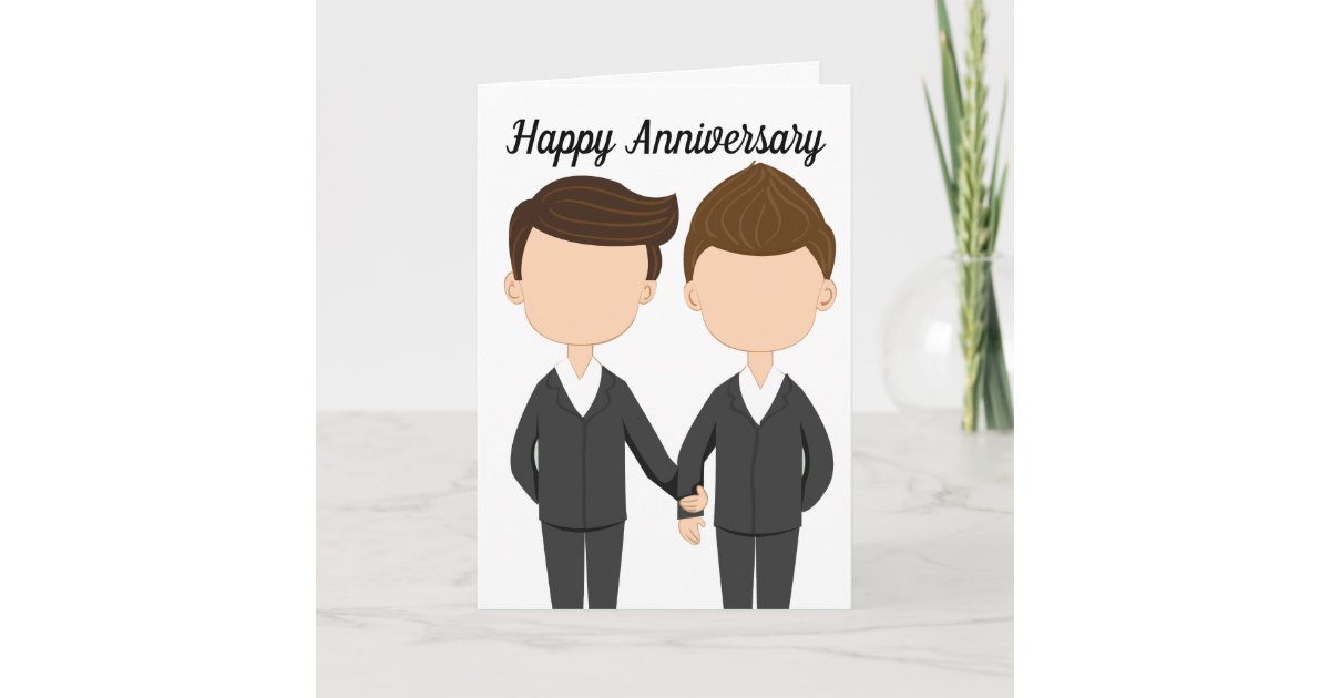 Happy Wedding Anniversary Gay Men Couple Card Zazzle happy-wedding-anniversary-gay-men-couple-card-zazzle