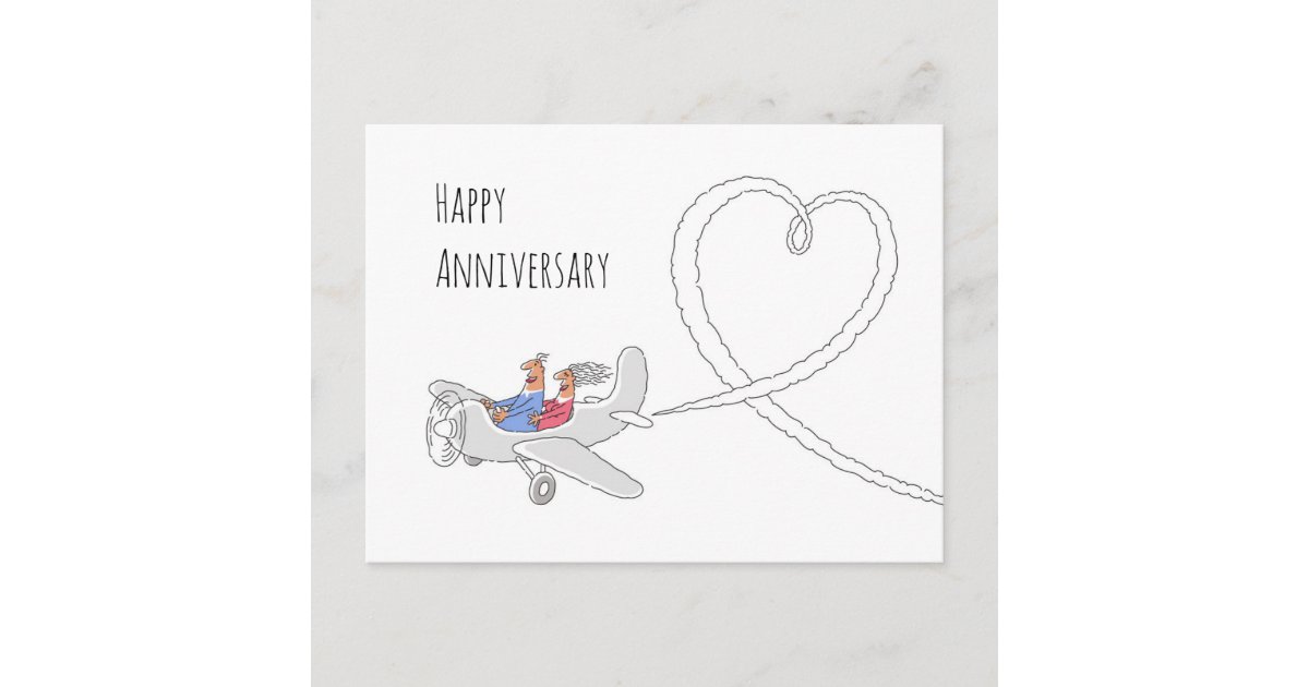 Happy Wedding Anniversary Heart Married Couple Postcard | Zazzle
