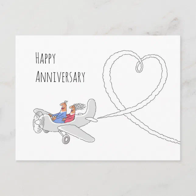 Happy Wedding Anniversary Heart Married Couple Postcard | Zazzle