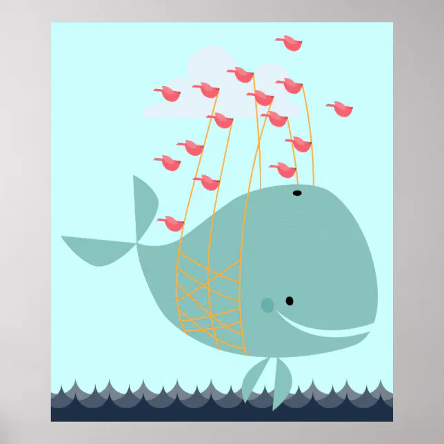 Happy Whale Poster | Zazzle