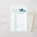 Happy Whales Baby Word Scramble Baby Shower Game | Zazzle