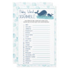 Happy Whales Baby Word Scramble Baby Shower Game | Zazzle