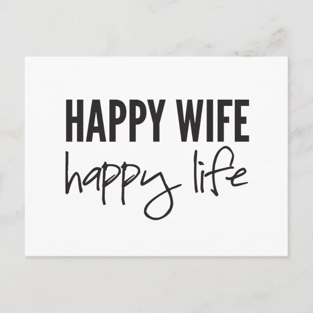 Happy Wife Happy Life Postcard | Zazzle