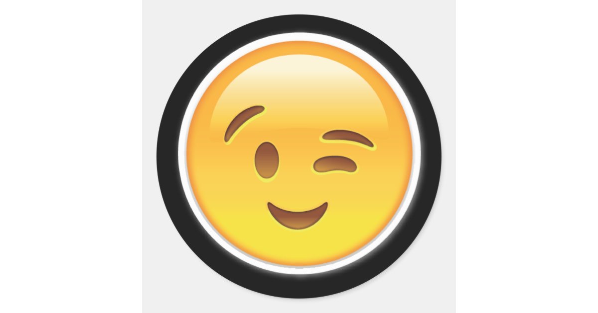 happy wink eyes emoji stickers | Zazzle