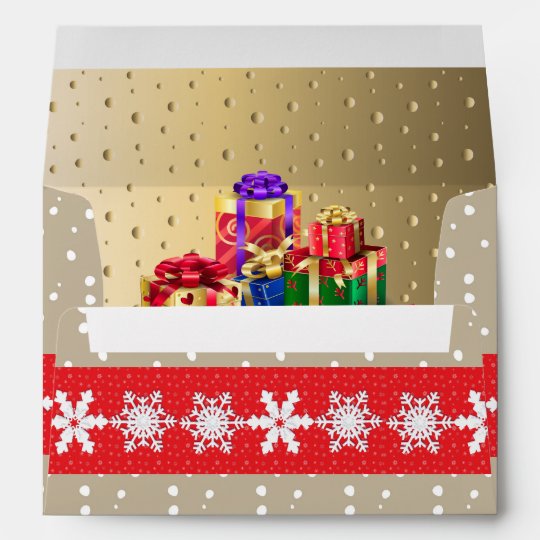 Happy Winter Holiday Snowy Fairy Tale with Gifts Envelope | Zazzle.com