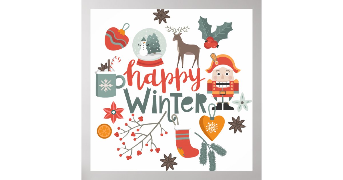 Happy Winter Poster | Zazzle
