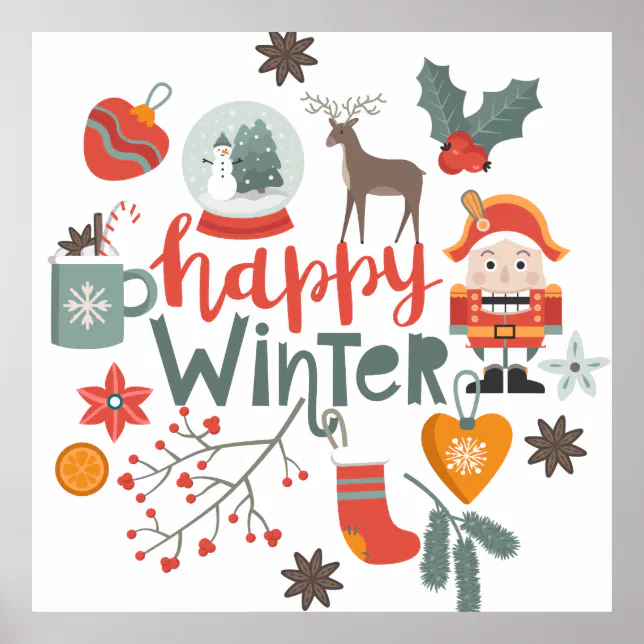 Happy Winter Poster | Zazzle
