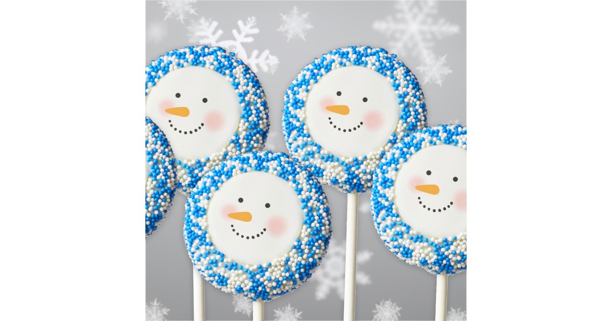 Happy Winter Snowman Face Chocolate Covered Oreo Pop | Zazzle
