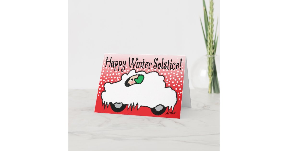 Happy Winter Solstice! Cute Holiday Card | Zazzle