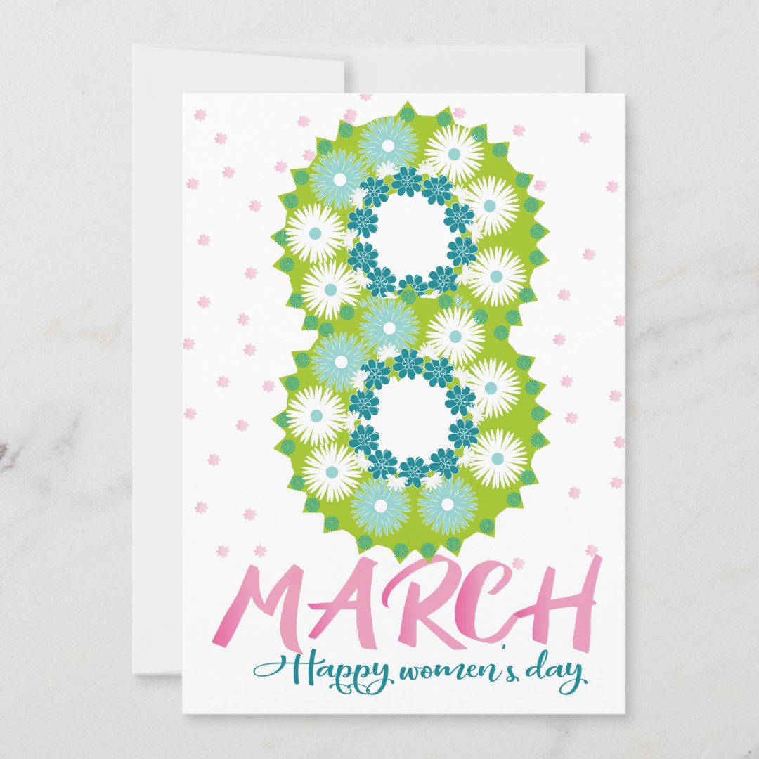 happy womens day 8 march invitation | Zazzle
