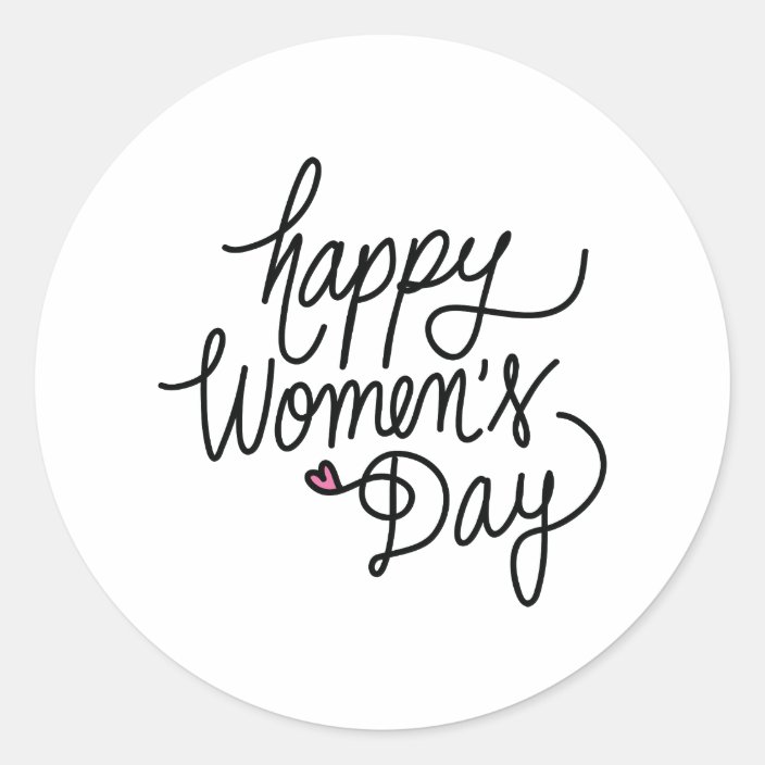 Happy Women's Day Classic Round Sticker | Zazzle.com