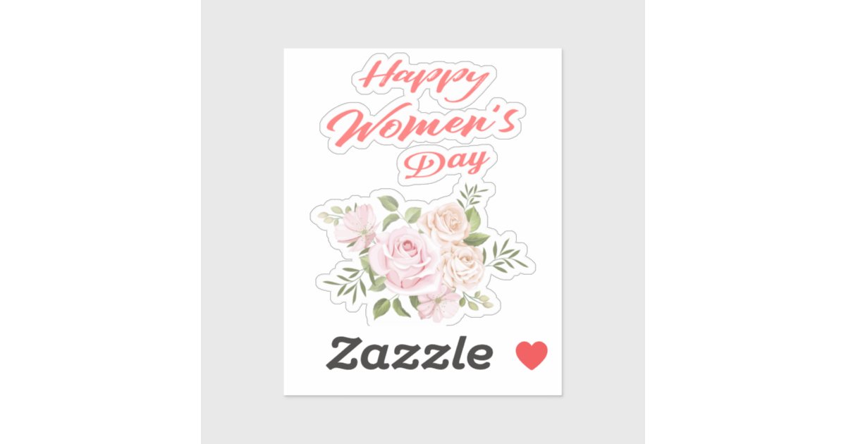 happy women's day sticker | Zazzle