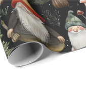 Happy Woodland Christmas Gnomes Wrapping Paper | Zazzle