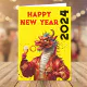 Happy Year of the Dragon Chinese Lunar year 2024 Holiday Card | Zazzle