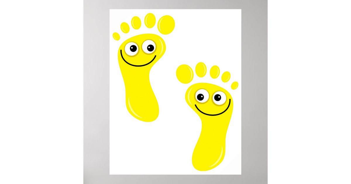 Happy Yellow Feet Poster | Zazzle