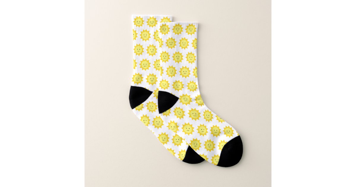 Happy Yellow Sunshine Socks | Zazzle