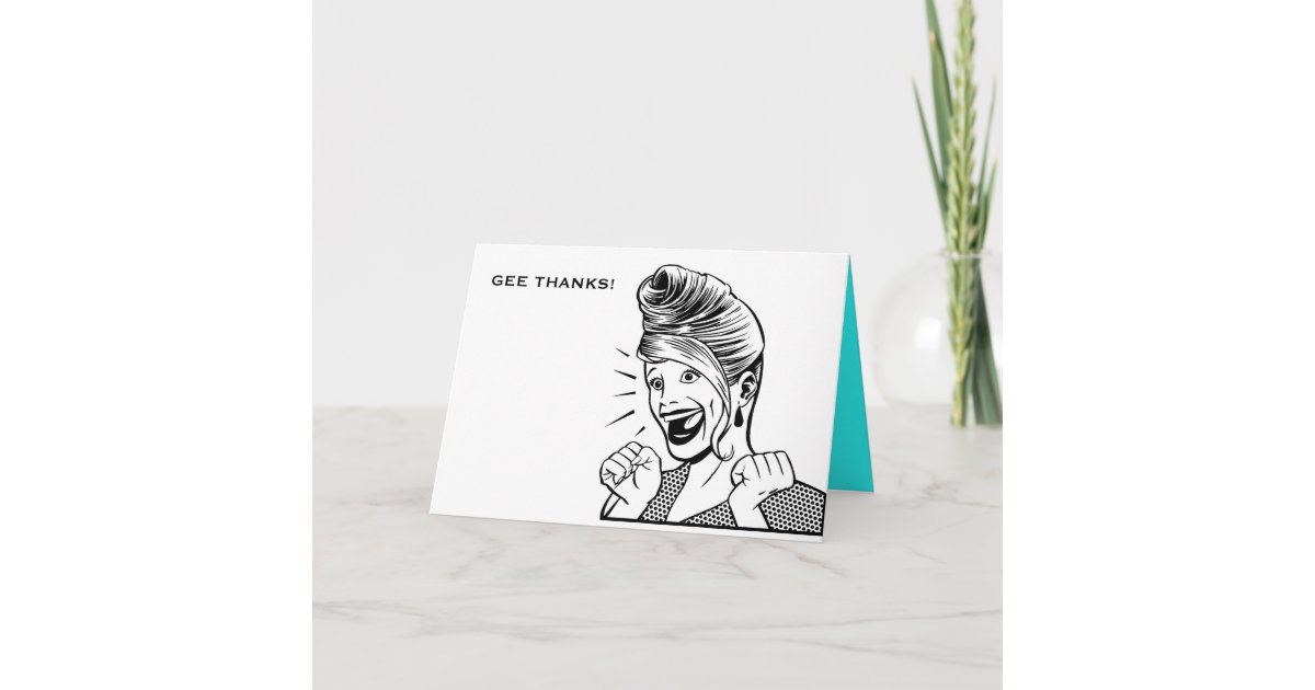 Happygal_stampart, GEE THANKS! Thank You Card | Zazzle