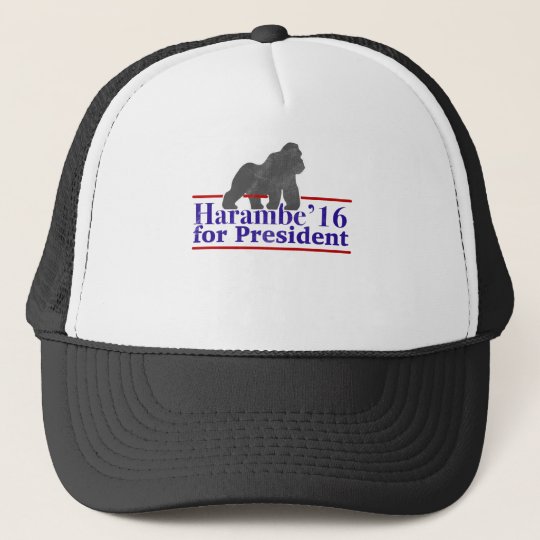 Harambe for President 2016 Funny Meme Trucker Hat | Zazzle.com
