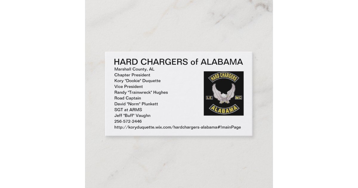 Hard Chargers LE MC Calling Card | Zazzle