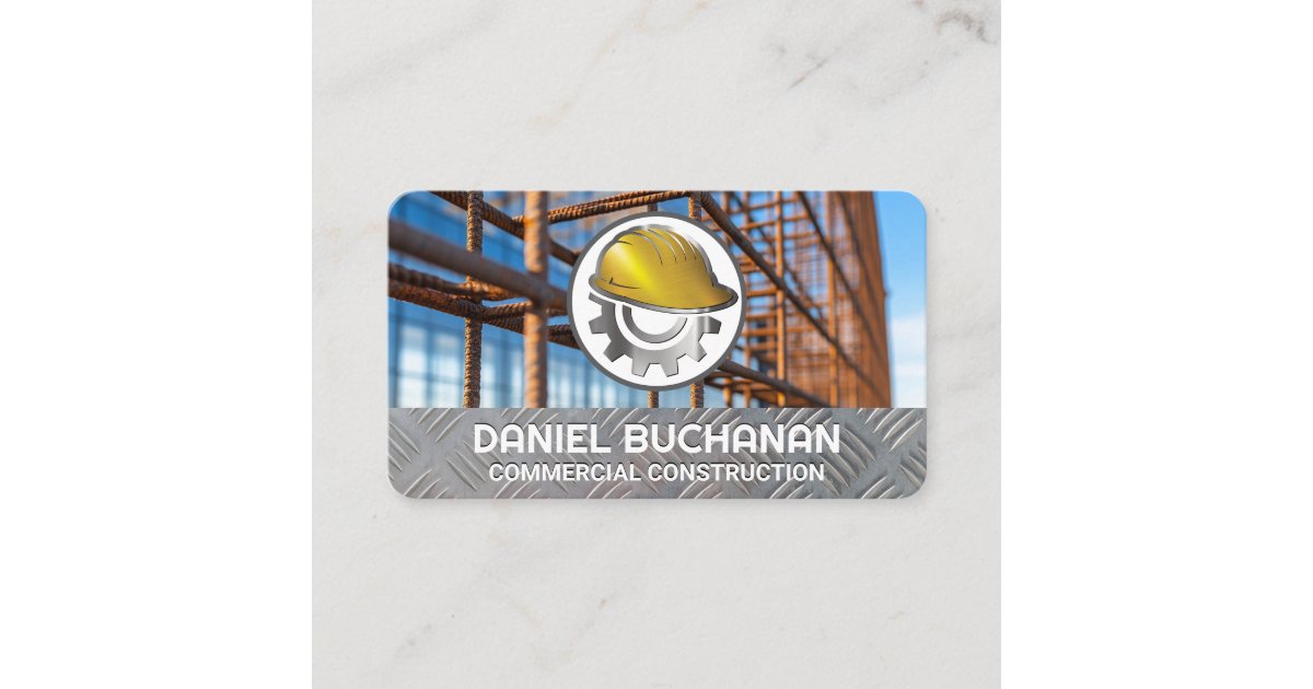 Hard Hat Gear | Construction Site | Rebar Business Card | Zazzle