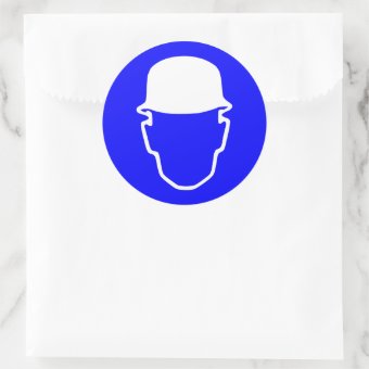 Hard Hat Sign Classic Round Sticker | Zazzle