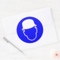 Hard Hat Sign Classic Round Sticker | Zazzle