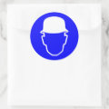 Hard Hat Sign Classic Round Sticker | Zazzle
