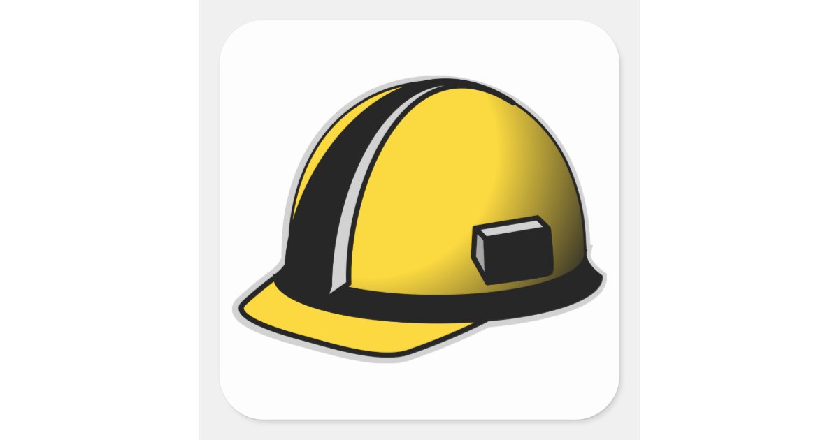 Hard Hat Square Sticker | Zazzle
