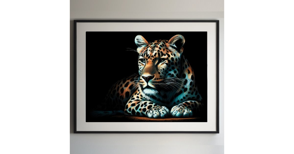 Hard Pastel Drawing Leopard III Poster | Zazzle